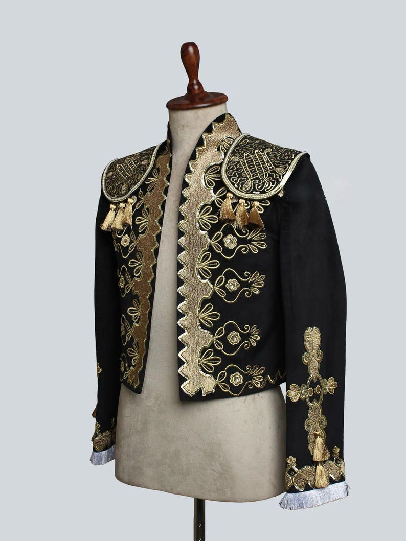 Custom Velvet Matador Jacket: Embroidered Bullfighter Blazer With ...
