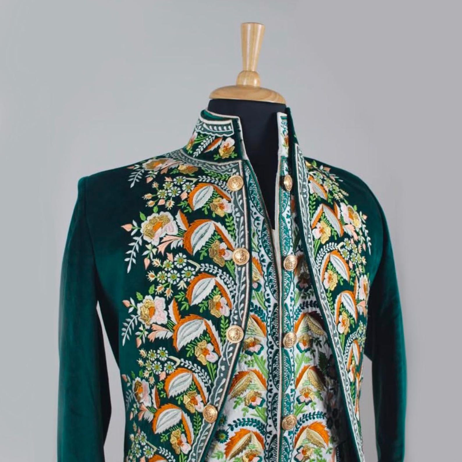 Historical Men Rococo Period 3 Piece Suit Set Theatre Cosplay French ...