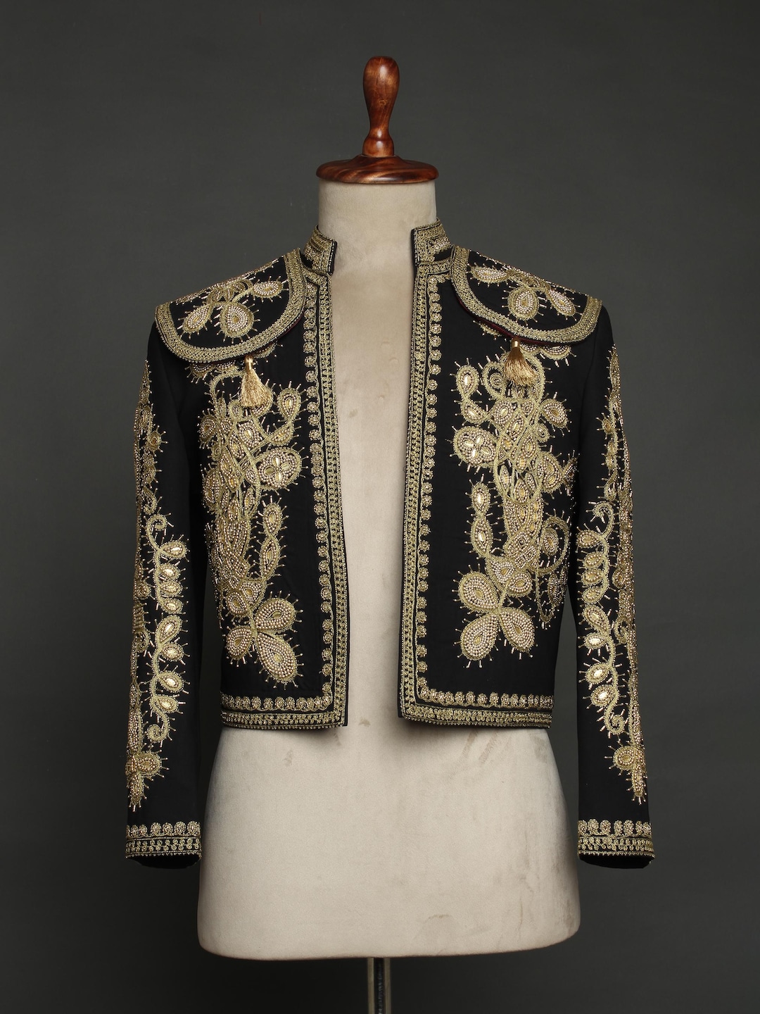 Men's Custom Made Cotton Black Bullfighter's Gala Jacket Embroidered ...