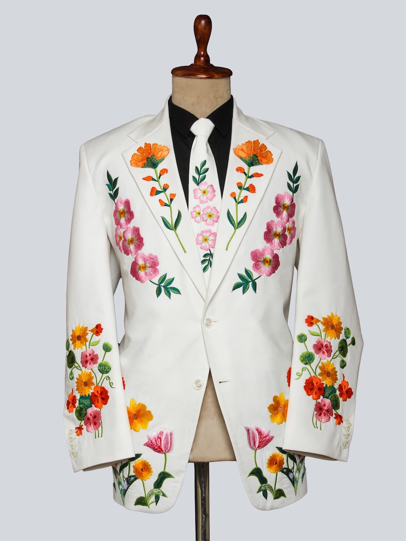 Men Custom Made Ivory 2 Piece Wedding Dress Suit Premium Cotton Country ...