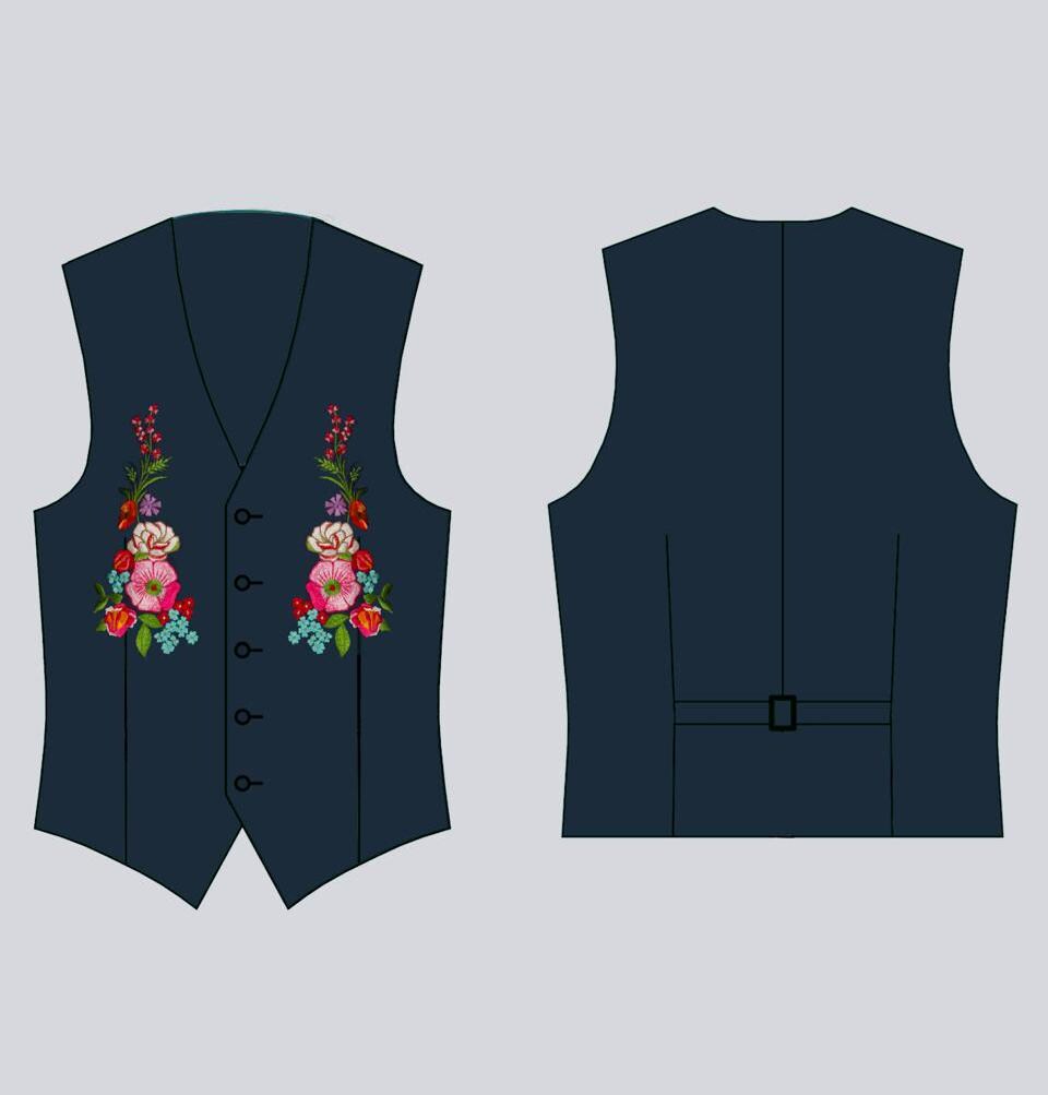 Custom Embroidered Western Vest: Cosmic Cowboy Wedding Attire - Etsy