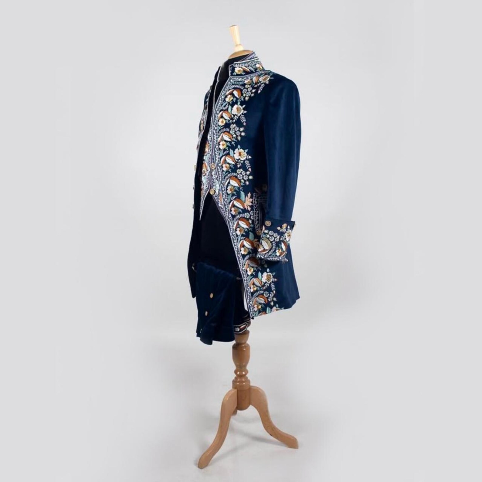 Blue Rococo Costume Men's 18th Century Frock Coat Men's Rococo Coat ...