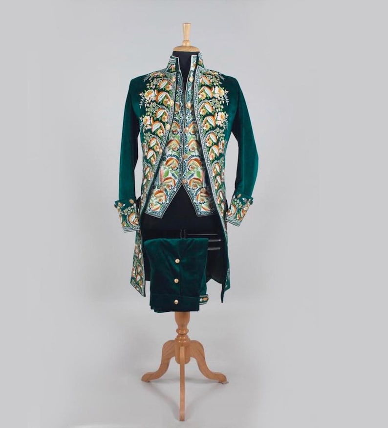 Historical Men Rococo Period 3 Piece Suit Set Theatre Cosplay French ...