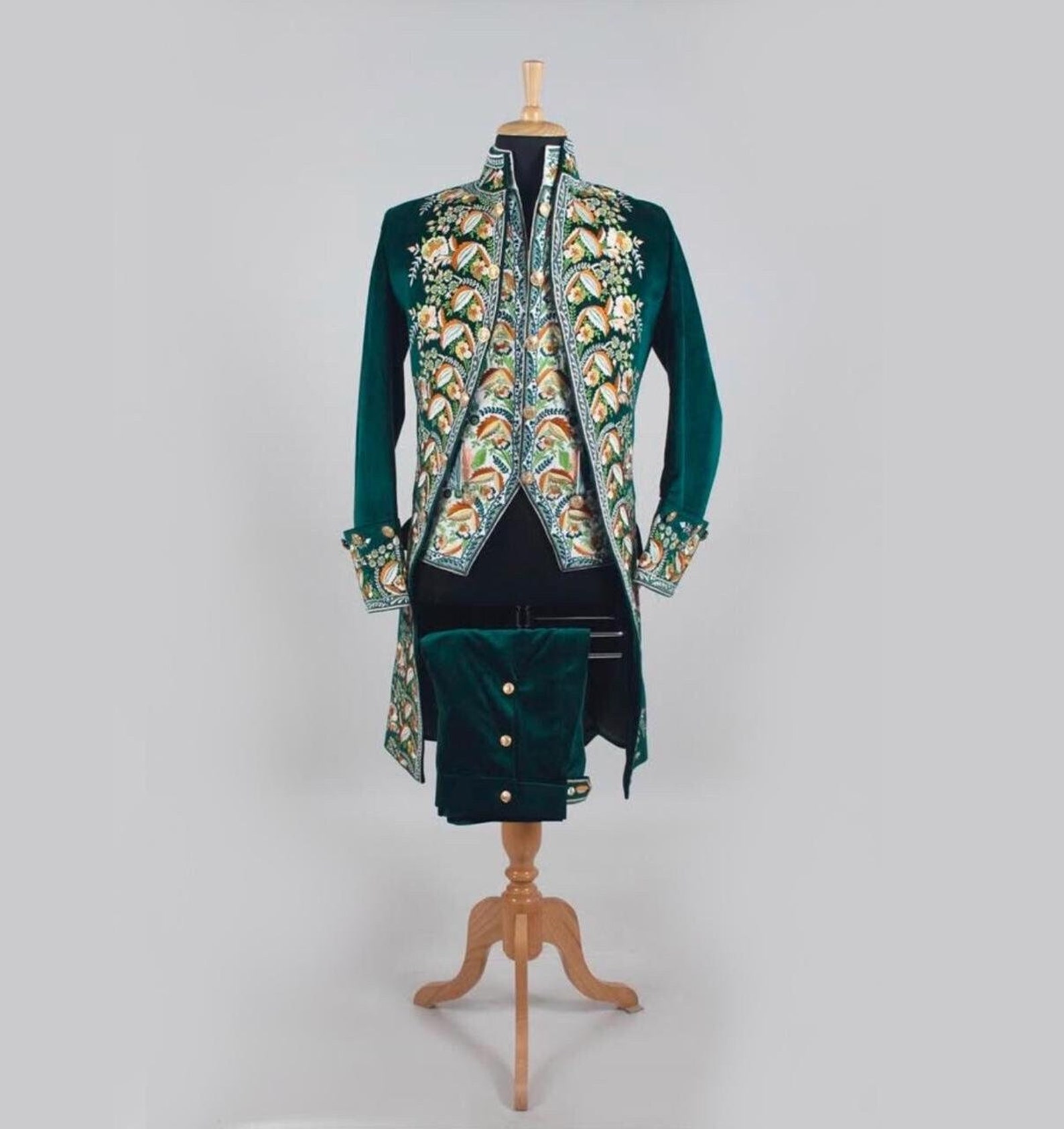 Historical Men Rococo Period 3 Piece Suit Set Theatre Cosplay French ...