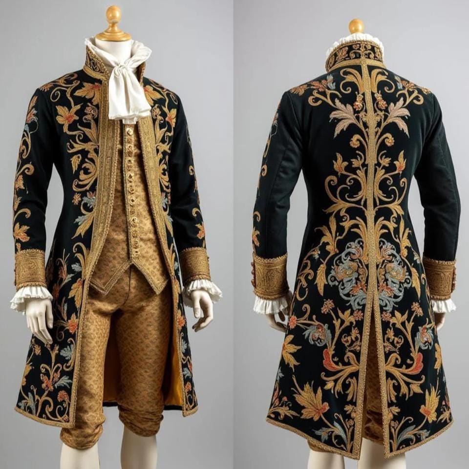 Custom Black Velvet Rococo Costume: 18th Century Nobleman, Carnival ...