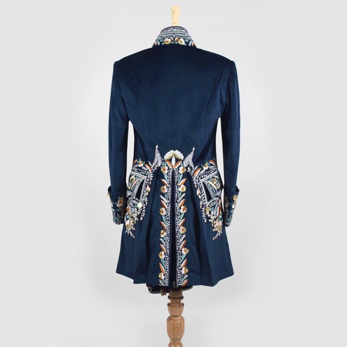 Blue Rococo Costume Men's 18th Century Frock Coat Men's Rococo Coat 18th Century Men's Clothing ...