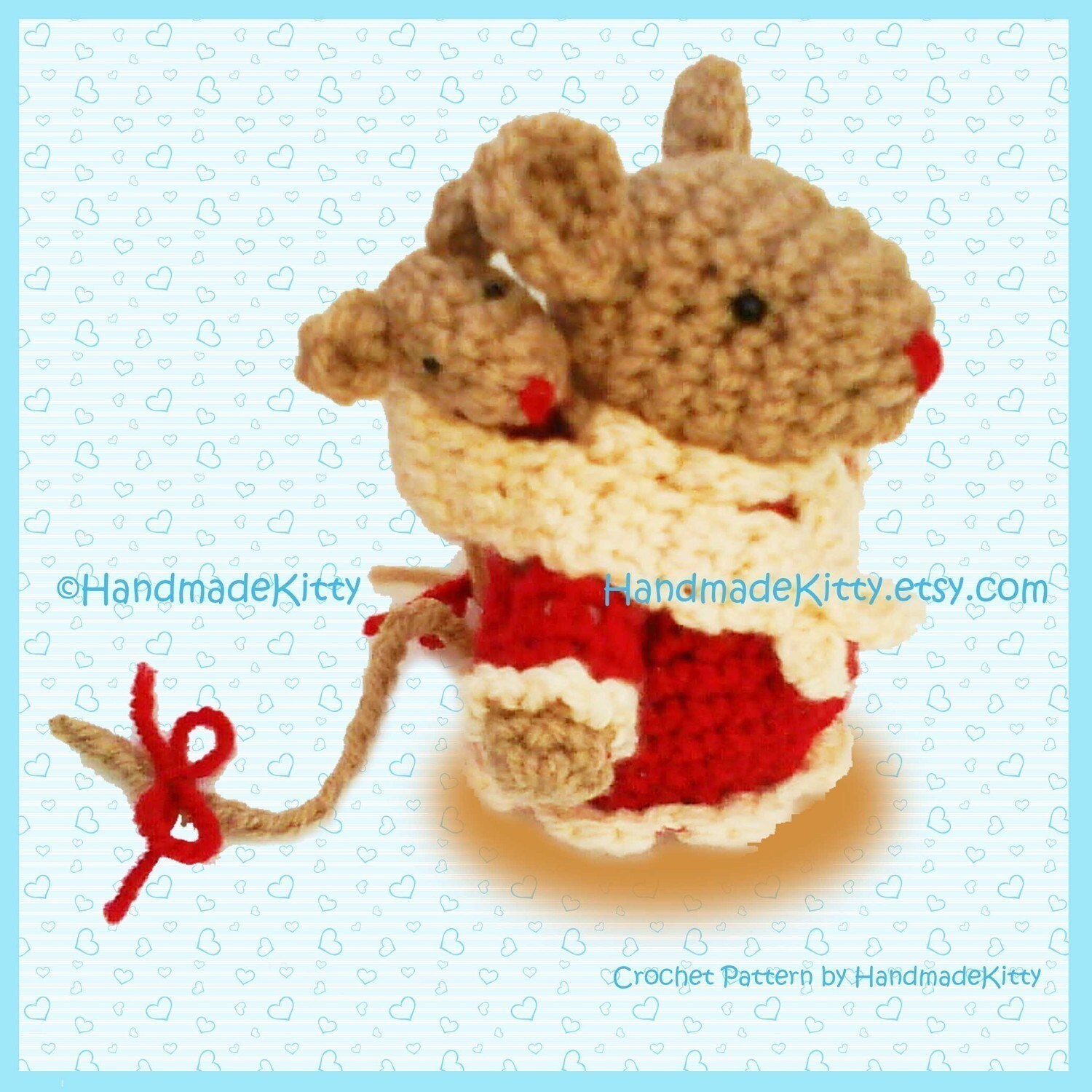 Mommy Mouse and Baby Mouse Amigurumi PDF Crochet Pattern. - Etsy