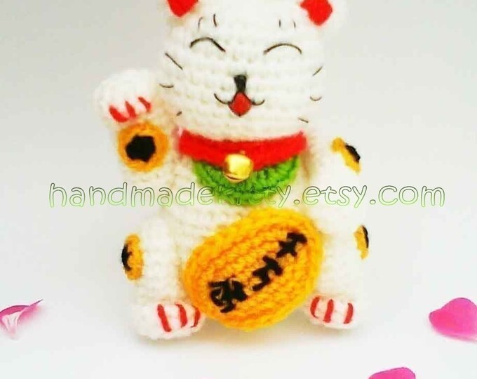 Maneki Neko Lucky Cat Amigurumi PDF Crochet Pattern - Etsy