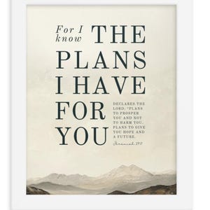 Jeremiah 29:11 Framed Wall Art | Bible Verse Art |christian Home Decor ...