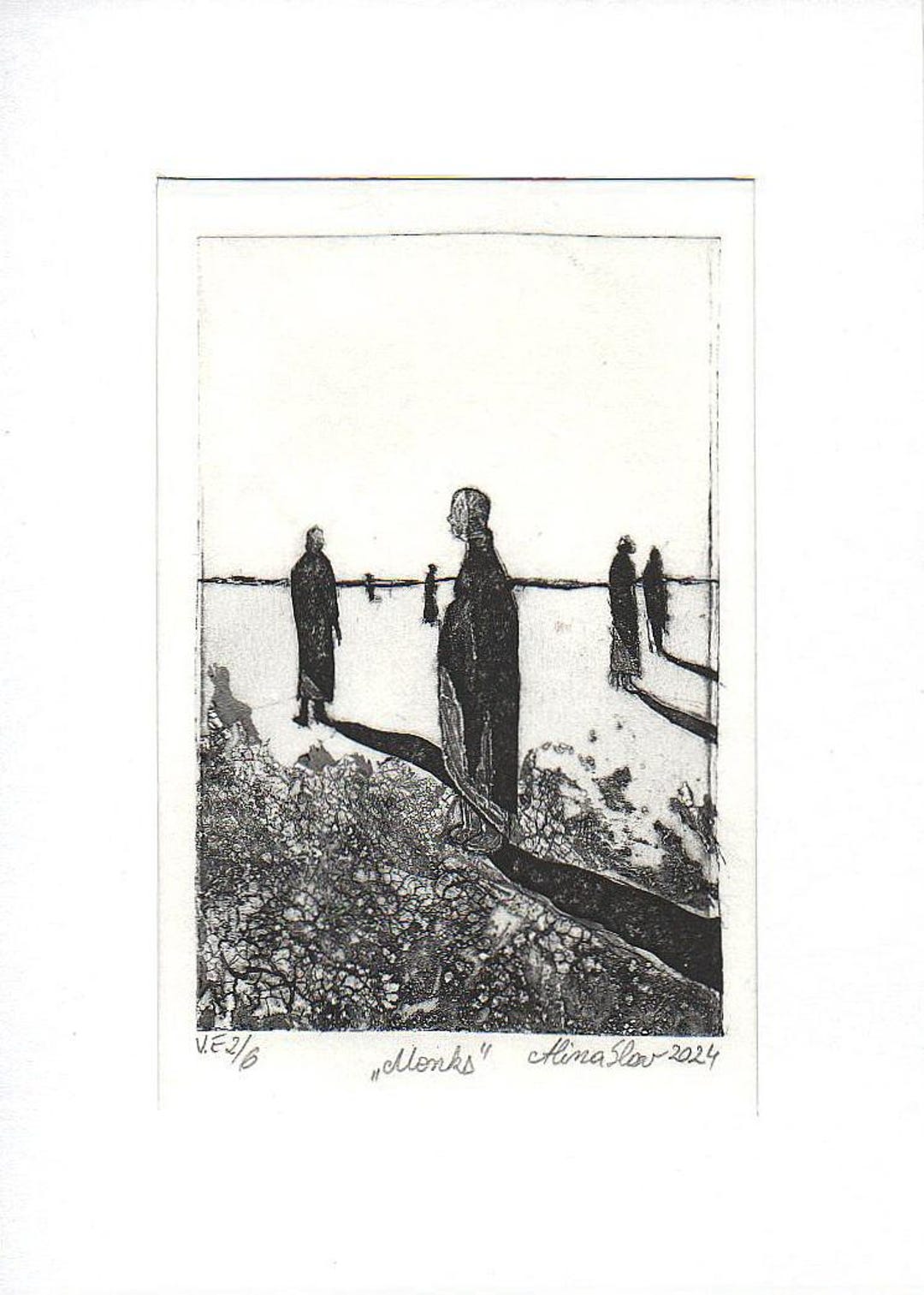 Original Handmade Print - Monks 2/6 - Etsy