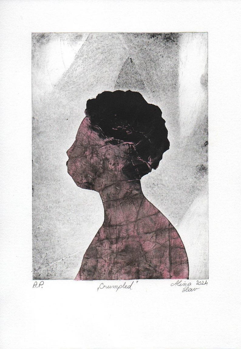 Original Handmade Print - Crumpled 1/8 - Etsy