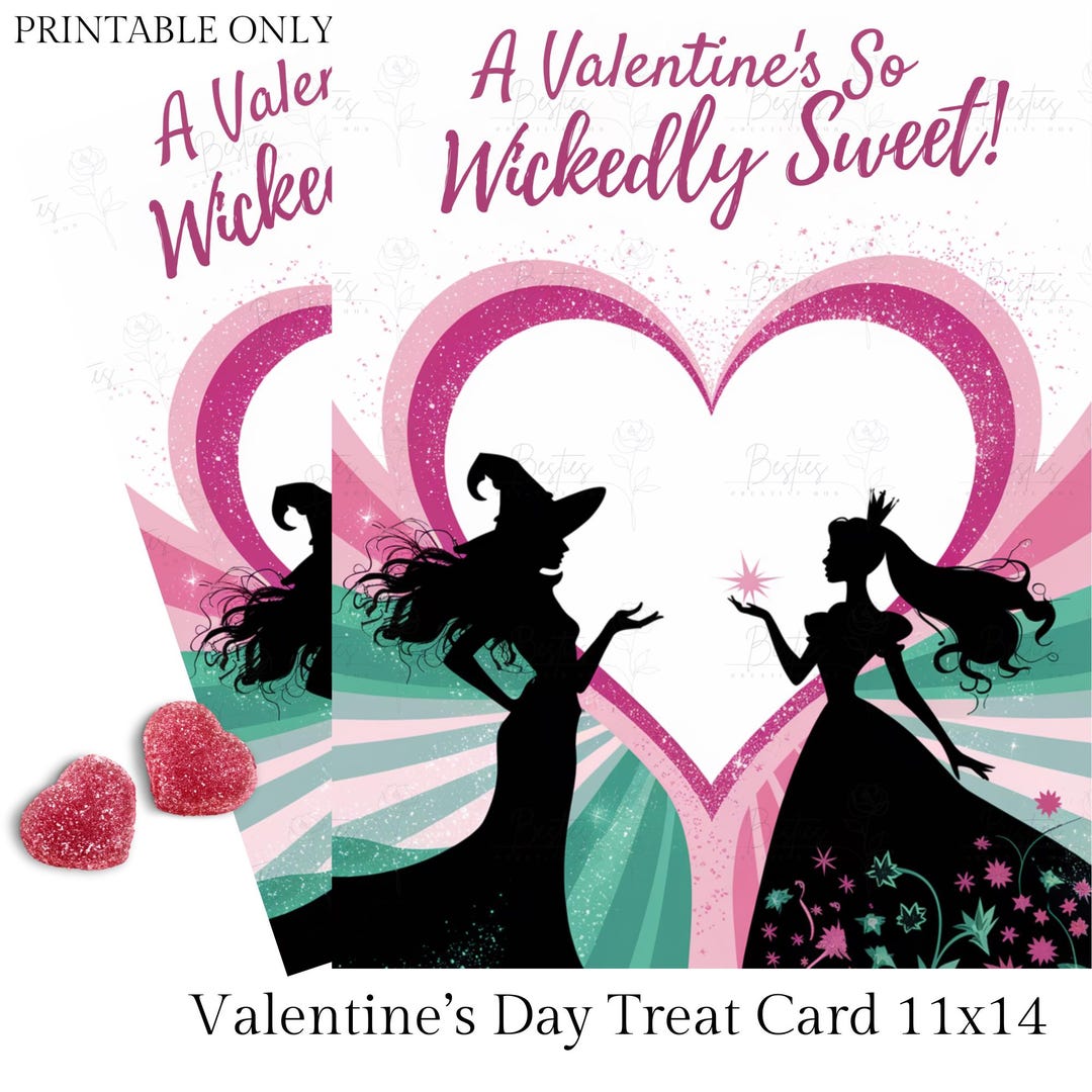 Valentines Day Jumbo Card, Wickedly Sweet Treat Card, Printable 11x14 ...