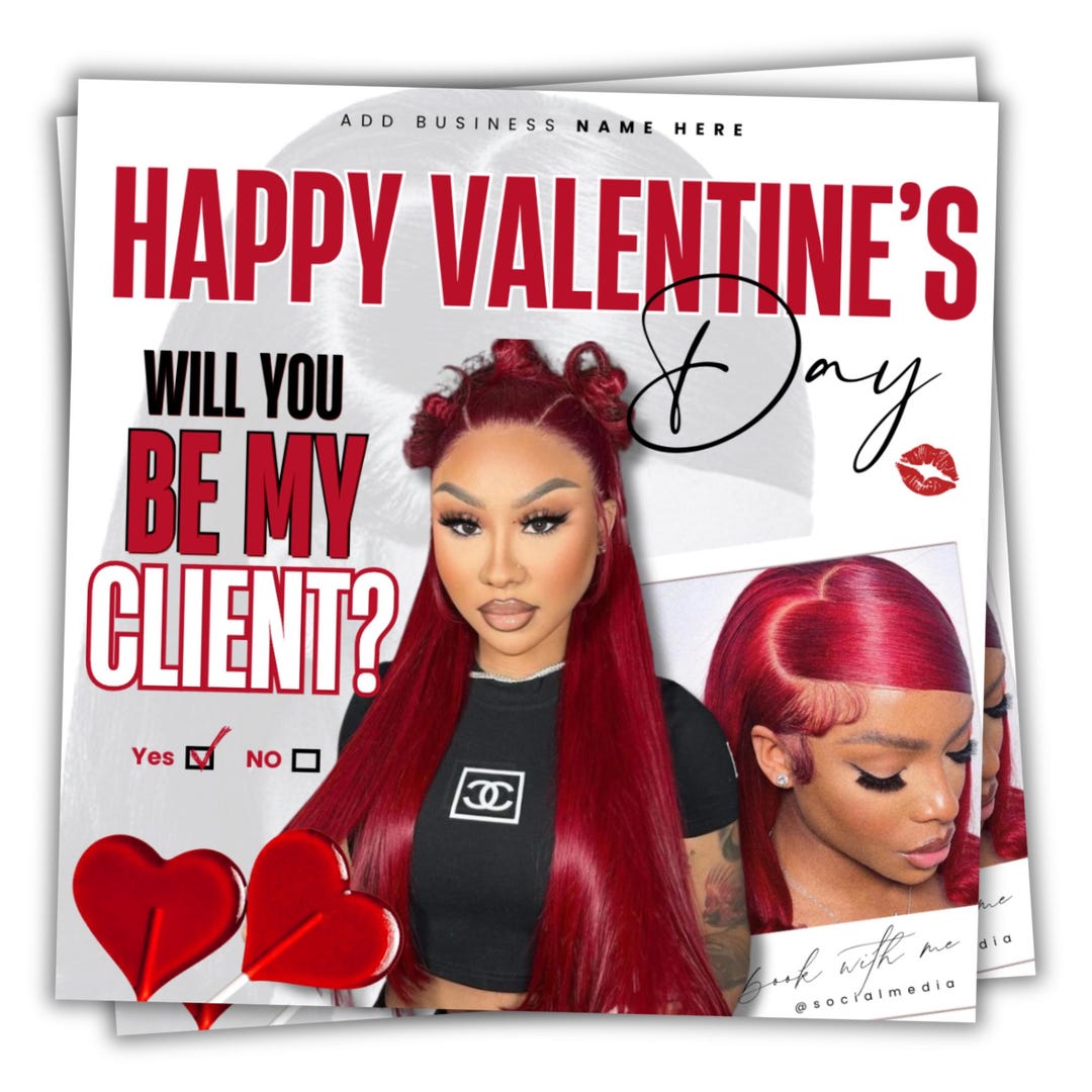 Valentine's Day Booking Flyer Hair Booking Flyer Beauty Flyer Editable ...