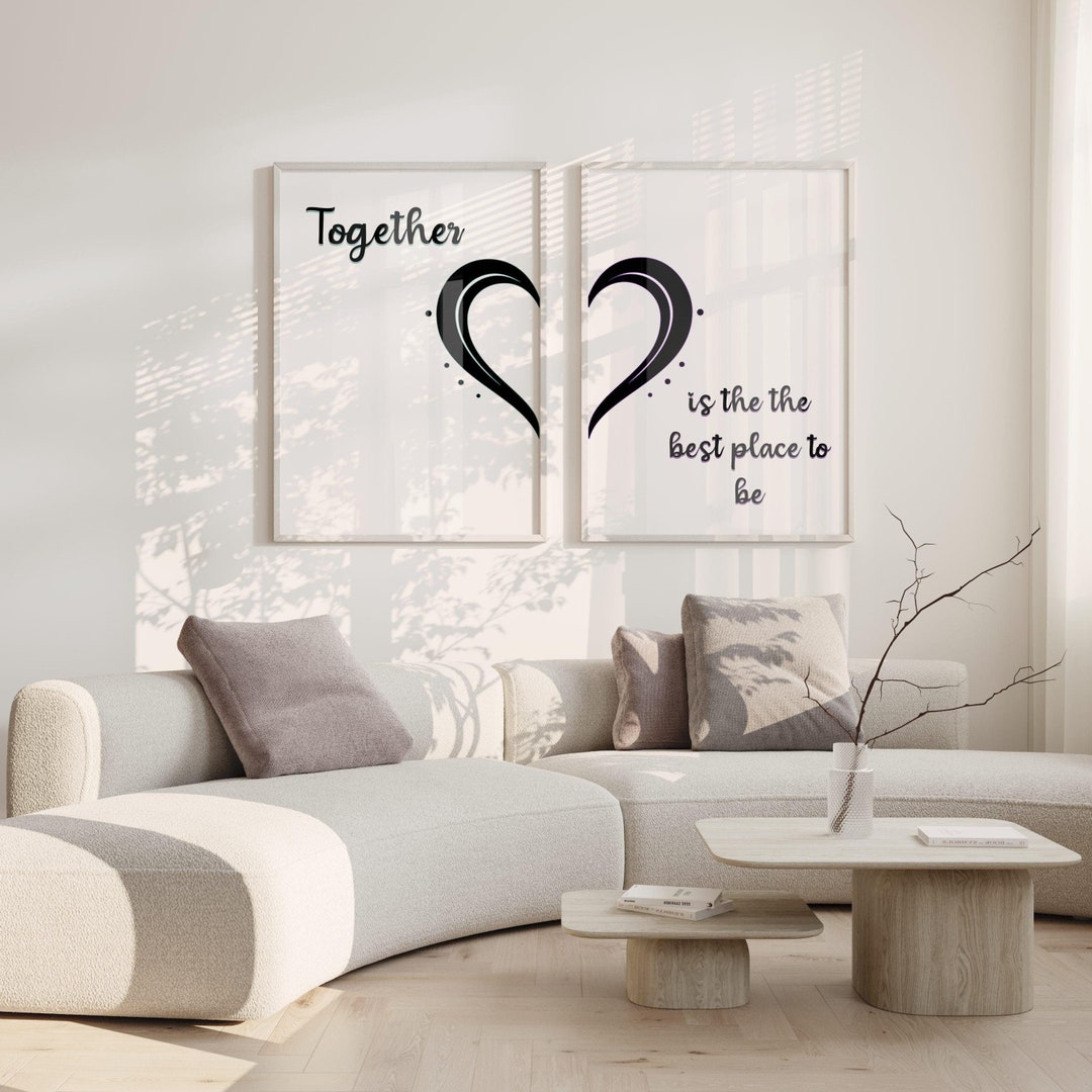 Printable Love Wall Art, Poster Set of Two, Living Room Decor, Home ...