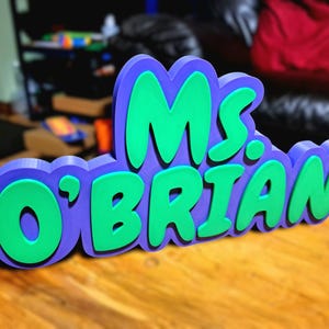 Elegant Script Desk Name Plate – Custom Office Name Sign With Cursive ...
