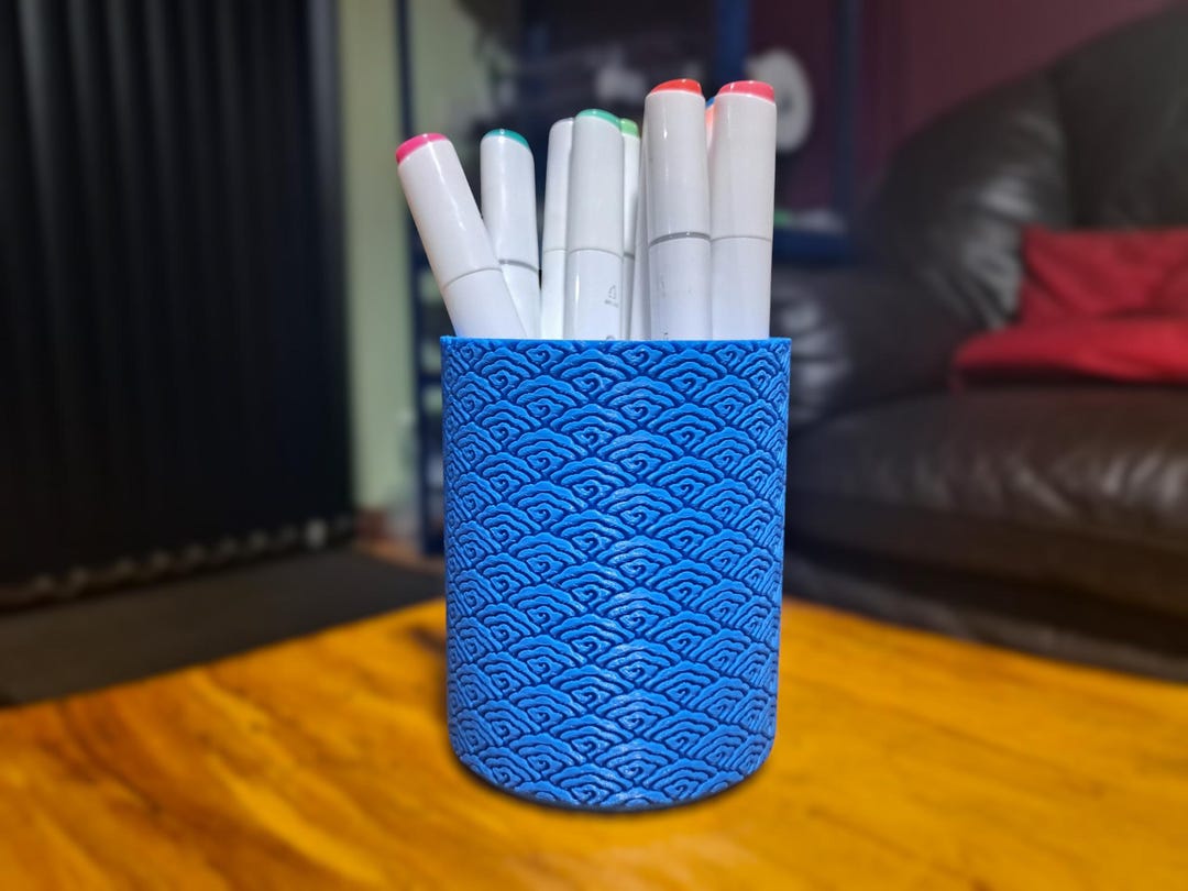 Ocean Wave Pen Holder • Pencil Pot • Office Supply Stand • Stationery ...