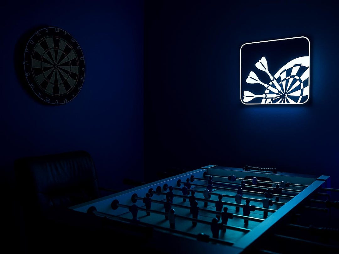 Darts LED Night Light USB – Dartboard Lamp, Mancave Lighting, Cool ...