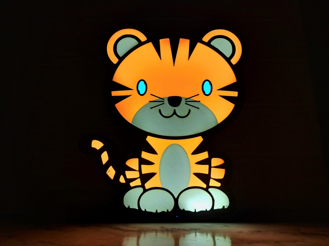 Tiger LED Light Box Adorable Animal Lamp for Kids, Usb-powered 3D Night ...