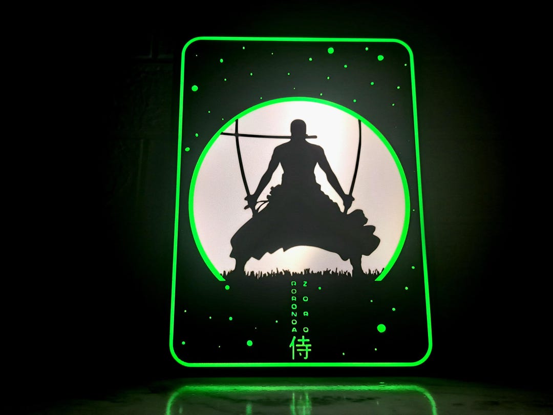 Roronoa Zoro LED Lightbox Unique 3D Printed One Piece Anime Lamp ...