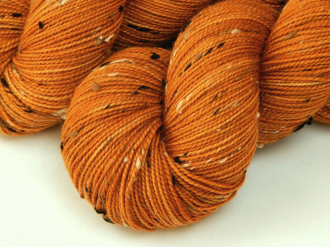 Hand Dyed Yarn, Tweed Fingering Weight Superwash Merino Wool Nylon ...