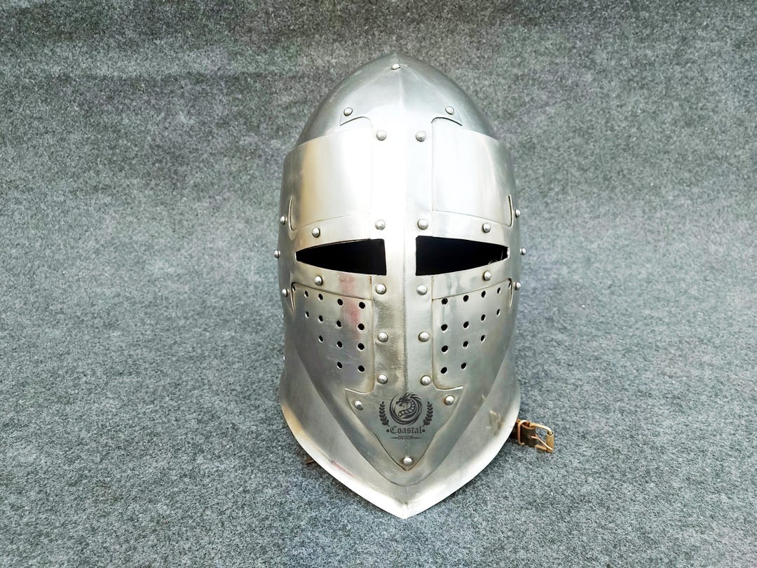 Authentic Bassinet Crusader Helmet | SCA LARP Knight Helmet | Cosplay ...