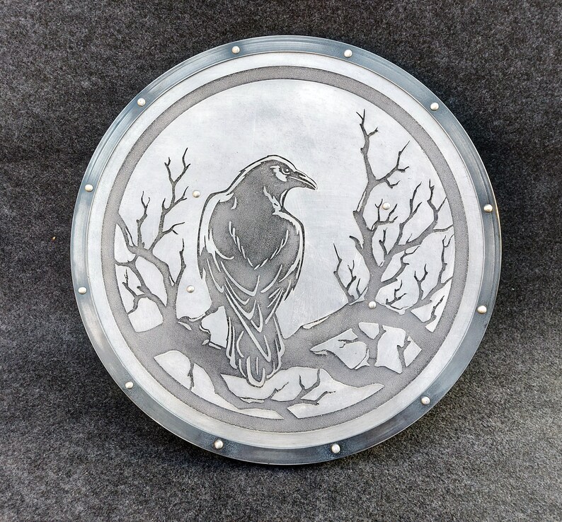 Viking Raven Shield: Valhalla Cosplay Wooden Shield - Etsy