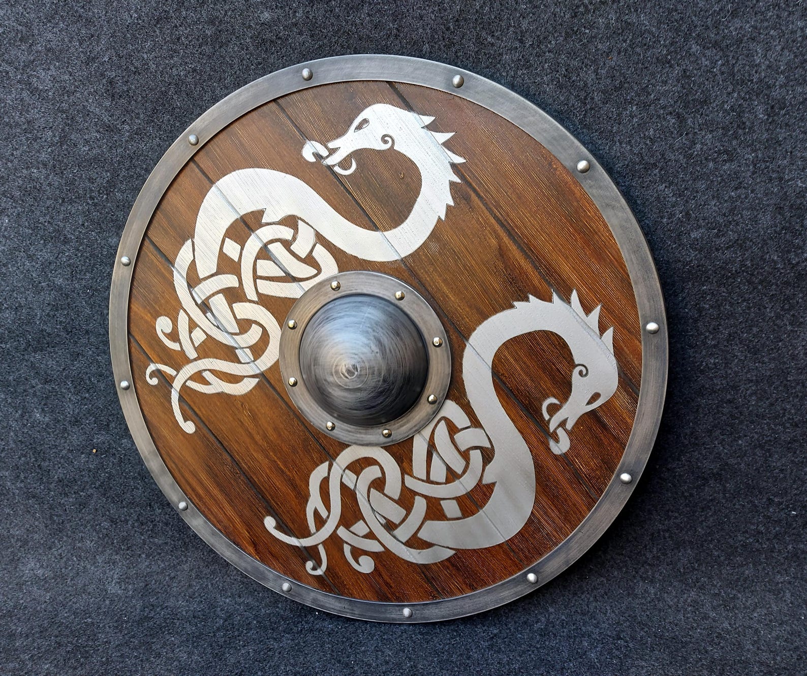 Viking Serpent Wooden Shield: Battle-worn Cosplay Shield - Etsy