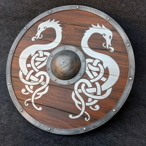Viking Serpent Wooden Shield: Battle-worn Cosplay Shield - Etsy