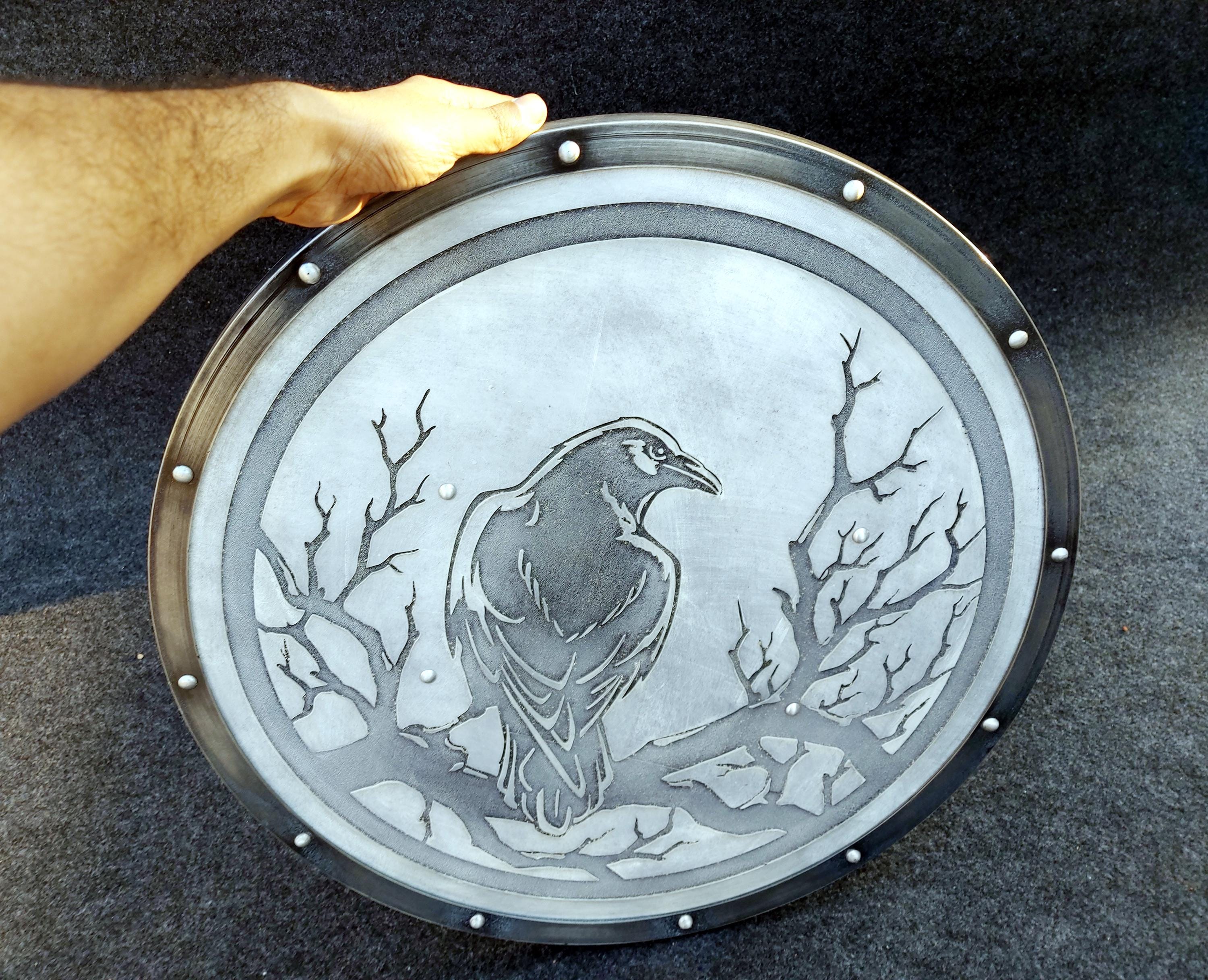 Viking Raven Shield: Valhalla Cosplay Wooden Shield - Etsy