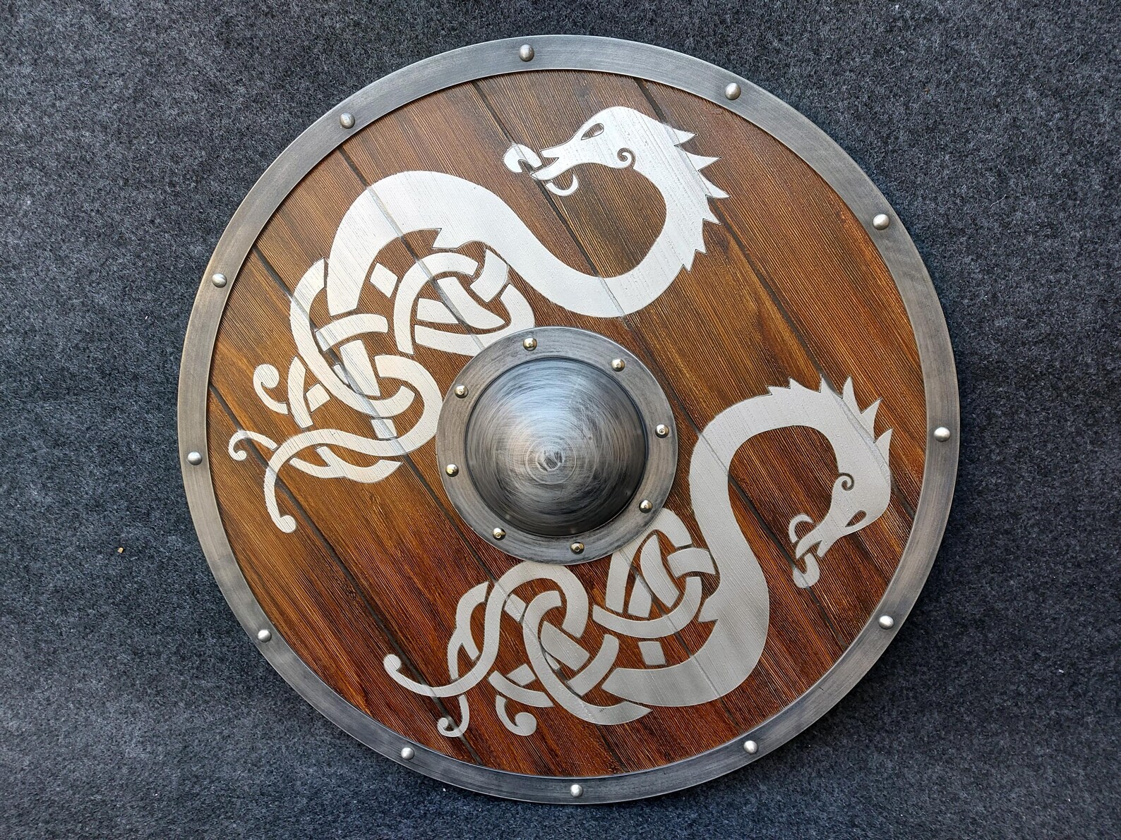 Viking Serpent Wooden Shield: Battle-worn Cosplay Shield - Etsy