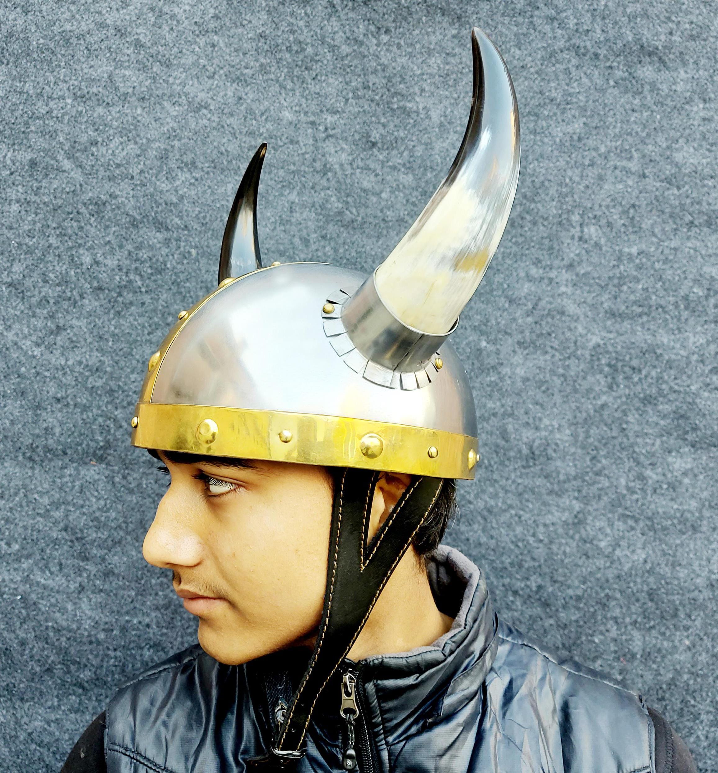 Medieval Horned Helmet | Viking Helmet With Horns | Halloween Costume ...