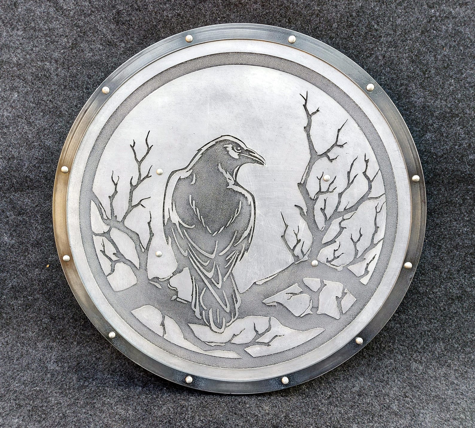 Viking Raven Shield: Valhalla Cosplay Wooden Shield - Etsy