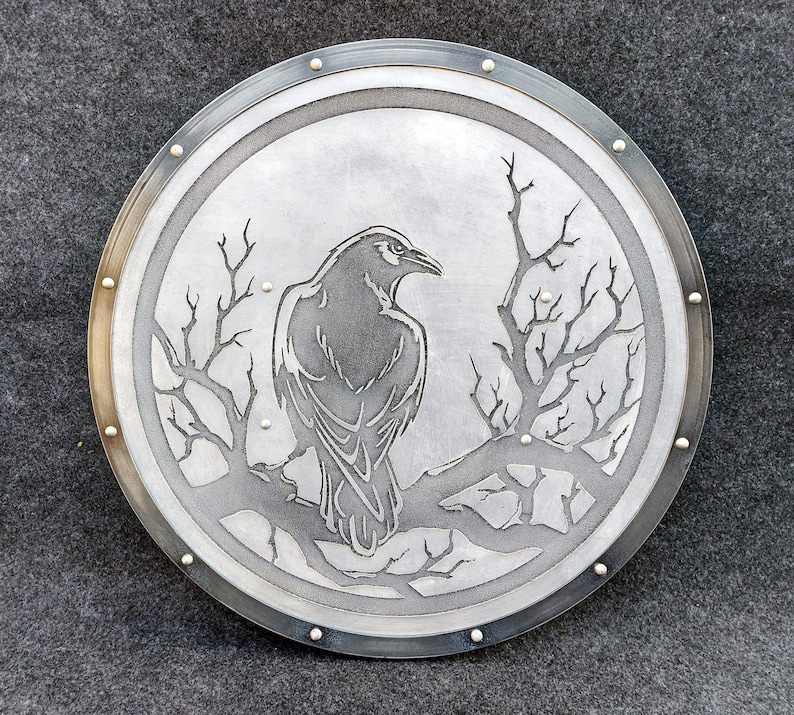 Viking Raven Shield: Valhalla Cosplay Wooden Shield - Etsy