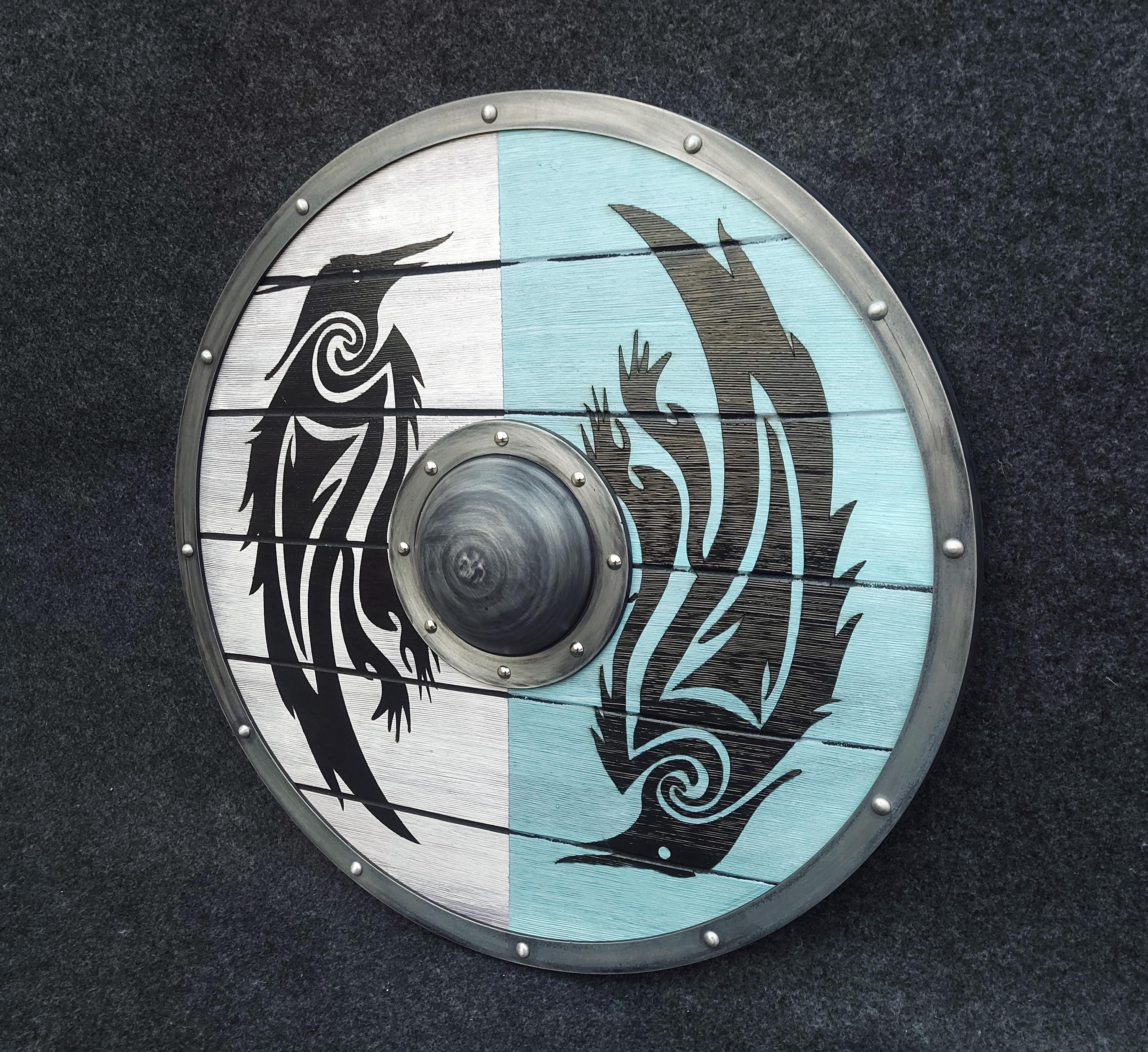Eivor Viking Shield 2 Raven Wooden Shield - Perfect for Cosplay - Etsy