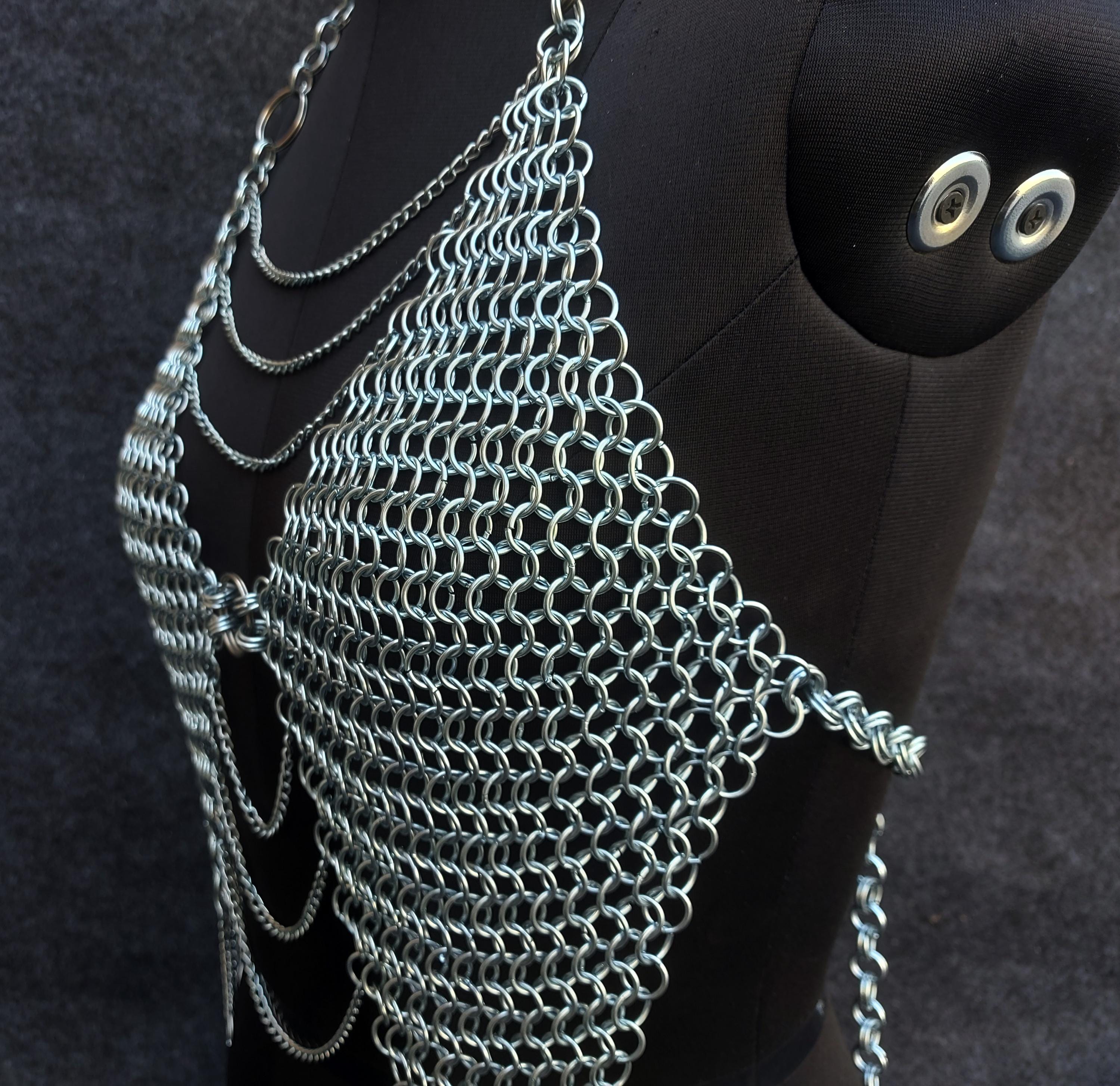 Chainmail Halter Bra Harness: Metallic Lingerie, Romantic Gift - Etsy