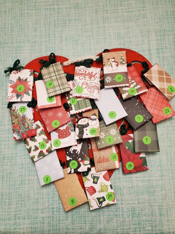 CUSTOM Tea Advent Calendar HEART Assorted Wall Hanging Door | Etsy