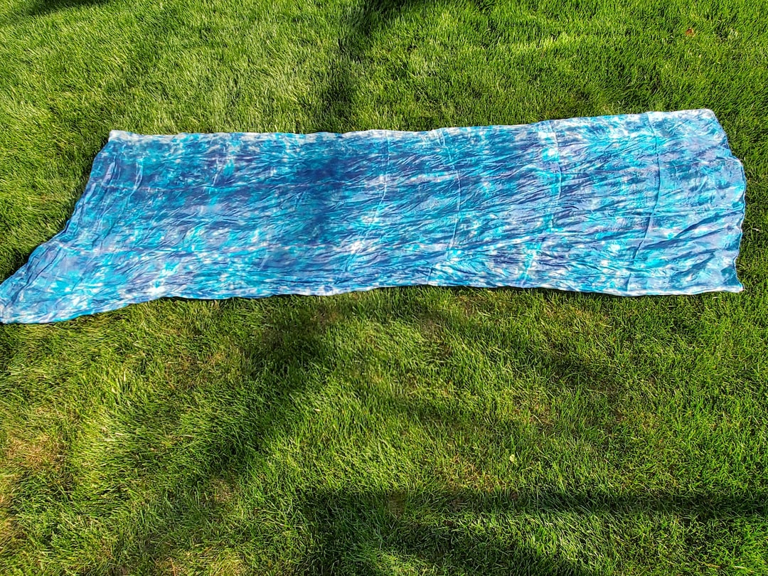 Silk Veil Turquoise Blue White Tiedye Belly Dance Bellydance - Etsy