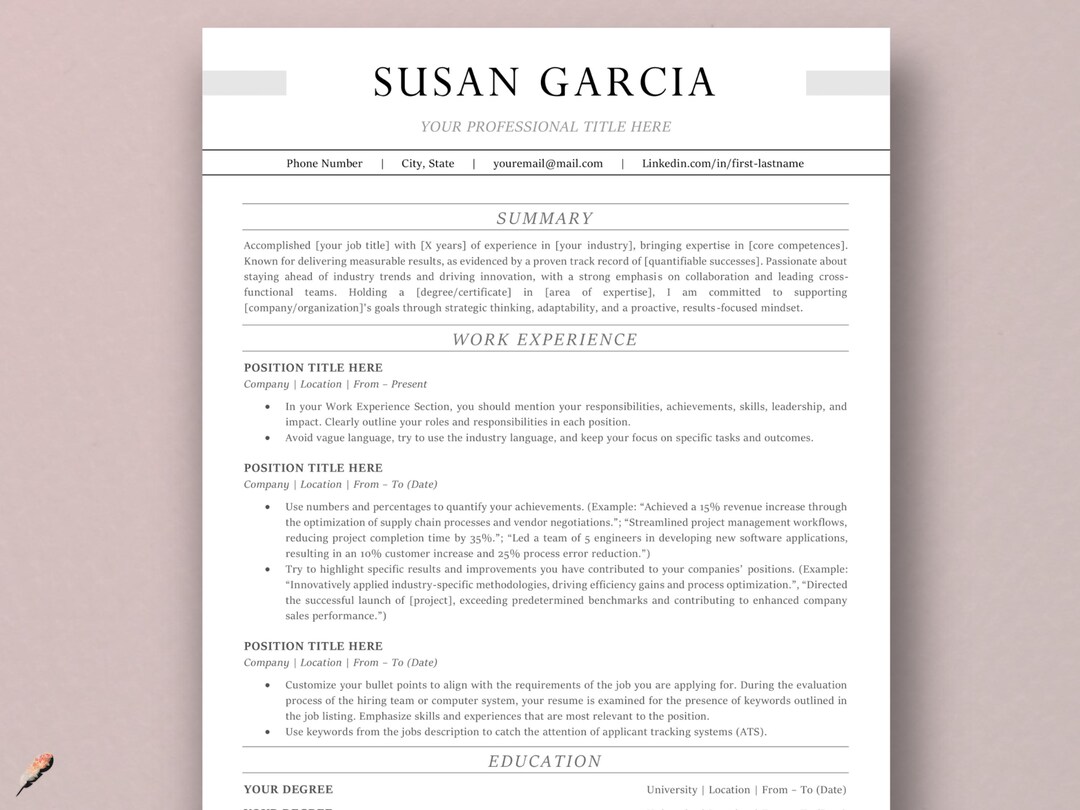 Modern Resume Template 2025 | Professional CV, Cover Letter (editable ...