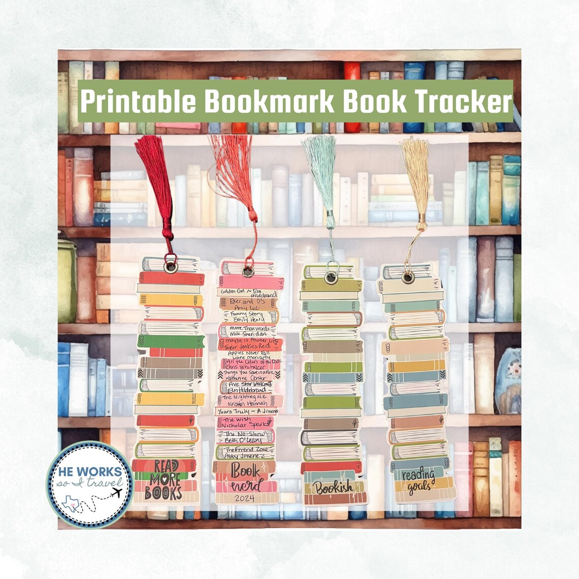 Printable Bookmark Book Tracker Set 4 Unique Digital Download Bookmarks ...