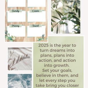 2025 Vision Board Printable for Goal Planning New Years Resolutions ...