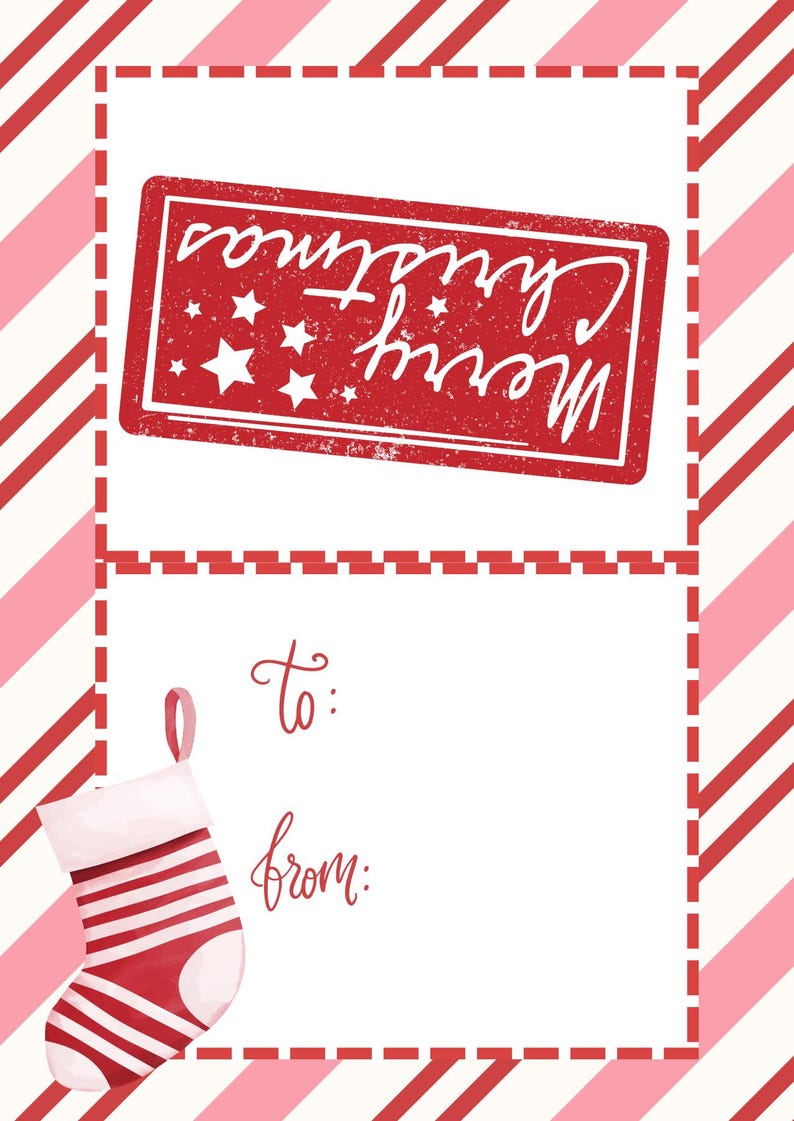 Printable Christmas Treat Bag Toppers | 6 Festive Digital Download ...
