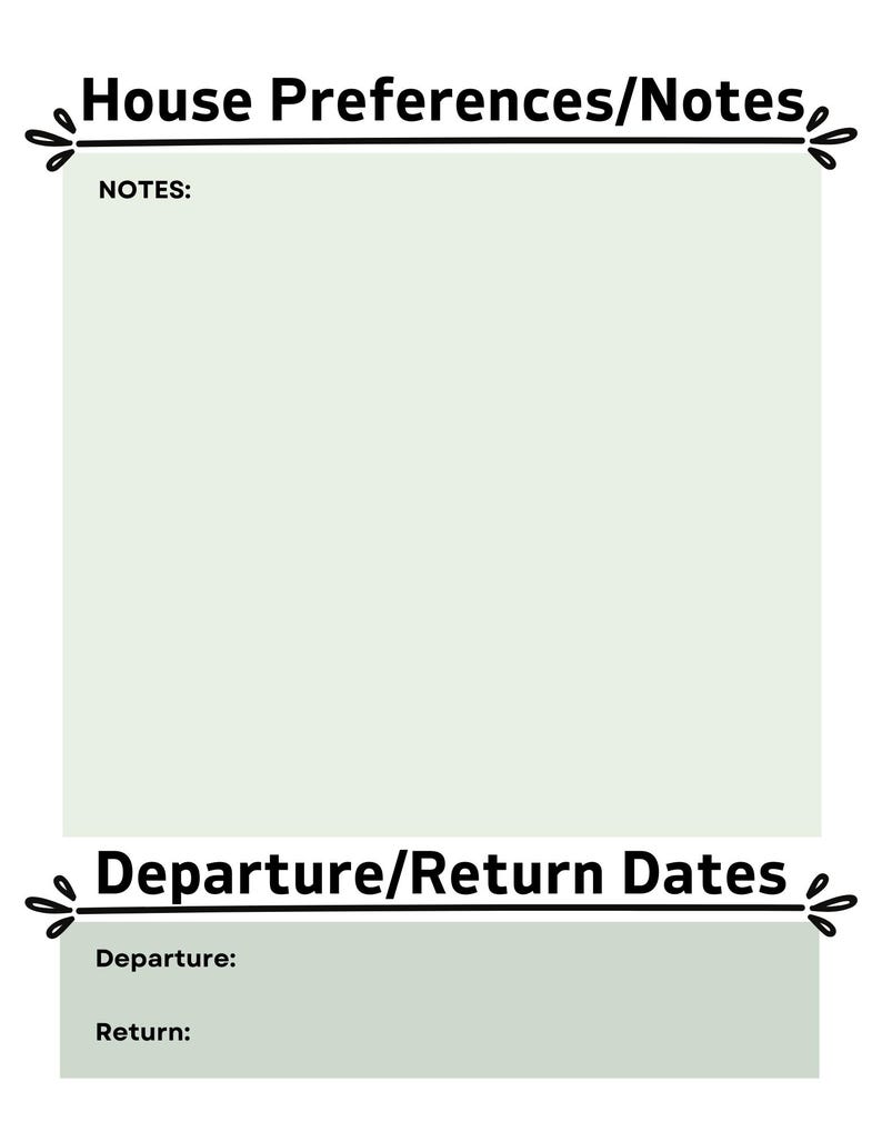 House Sitter Checklist - Digital Download | House Sitting Checklist ...