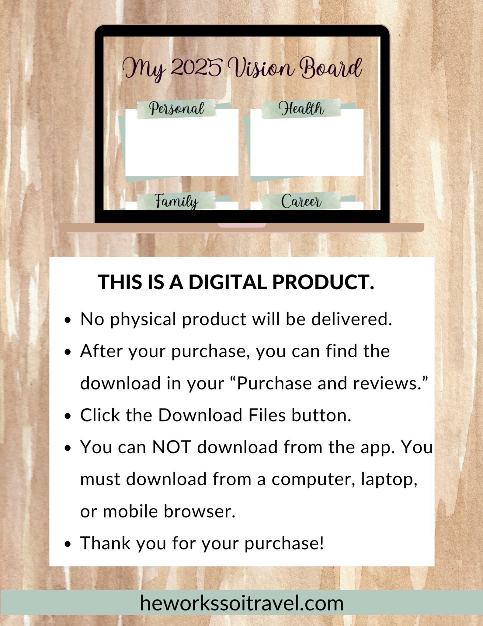 2025 Vision Board Printable for Goal Planning New Years Resolutions ...