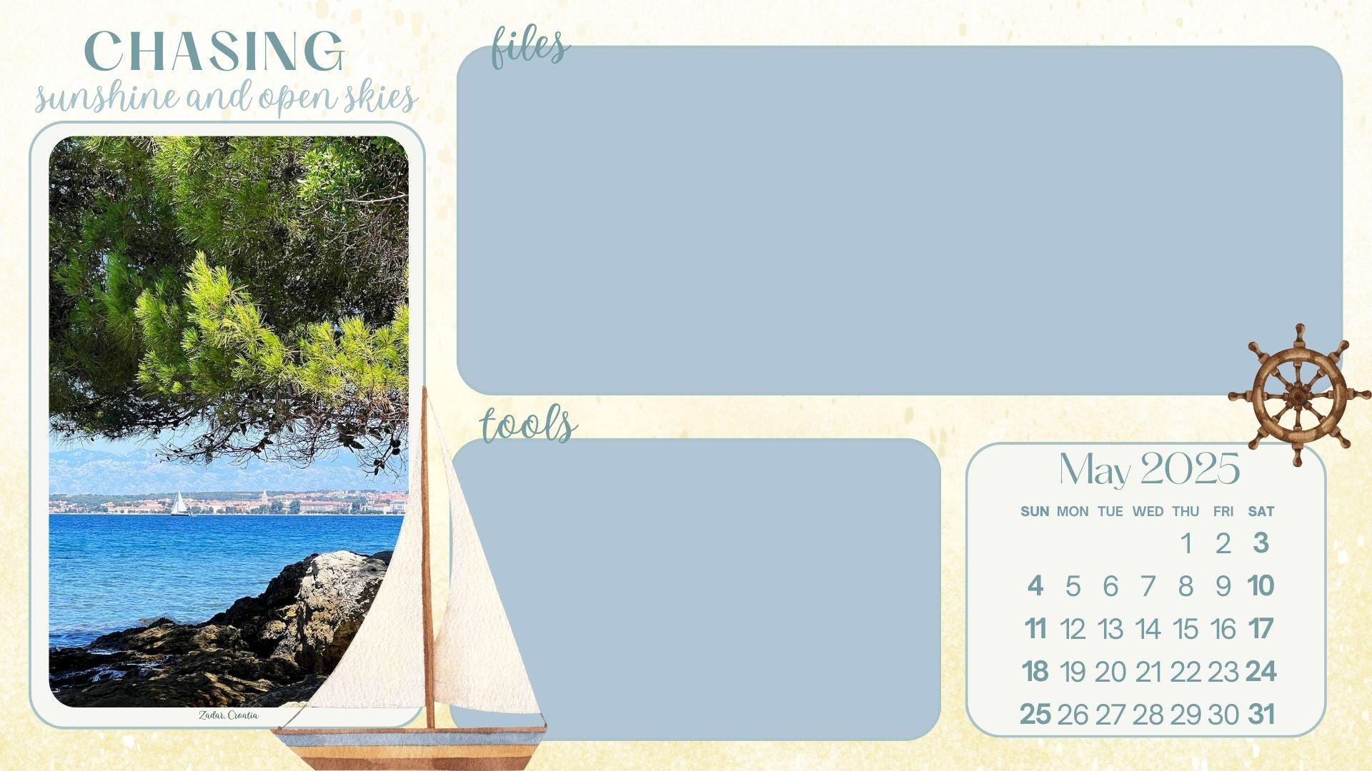 2025 Monthly Desktop Wallpaper Calendar and Organizer | Digital ...