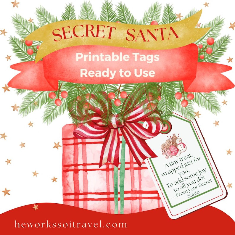 Printable Secret Santa Gift Tags | 20 Rhyming & Whimsical Tags | Secret ...