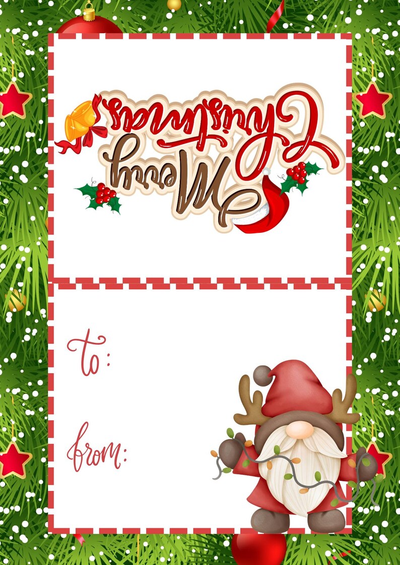 Printable Christmas Treat Bag Toppers | 6 Festive Digital Download ...