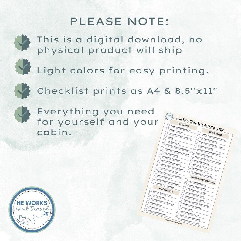 Alaska Cruise Packing List: Travel Checklist (digital Download) - Etsy