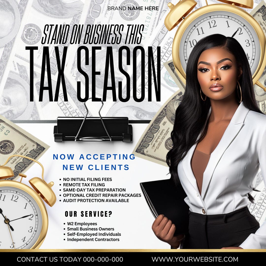 Stand on Business Tax Flyer: Editable Canva Template (digital Download ...