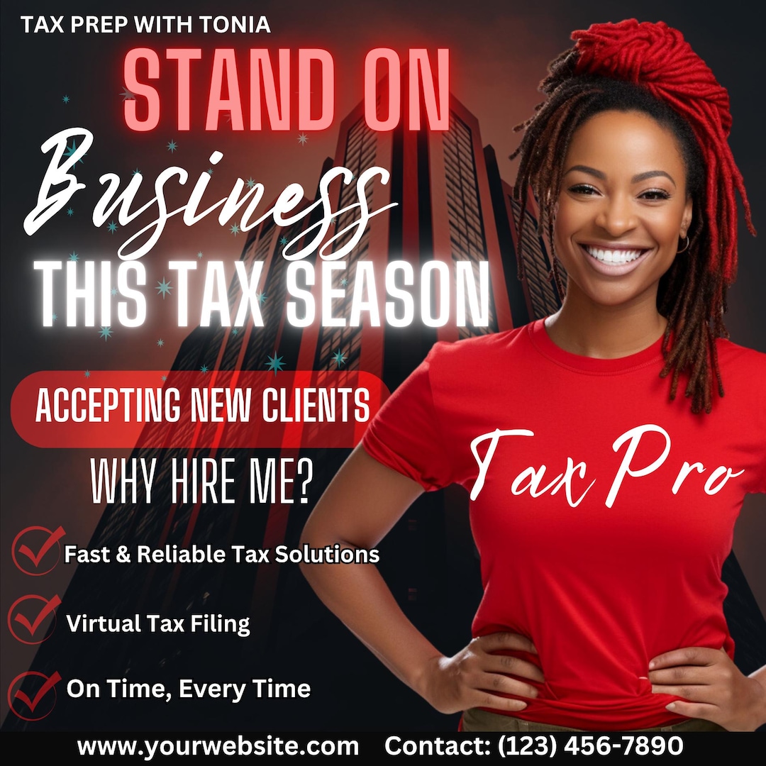 Tax Flyer Stand on Business Tax Season Taxes Instant Download Tax ...