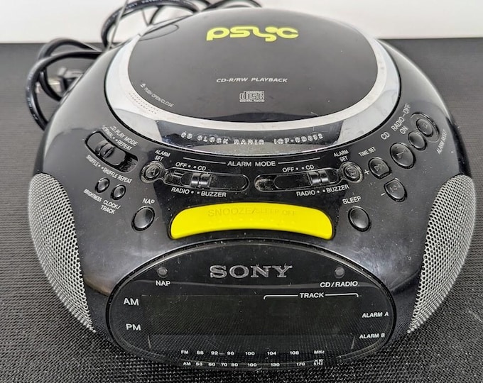 Sony ICF-CD832 Psyc FM Radio/cd Player Dual Alarm Clock Black | Working ...